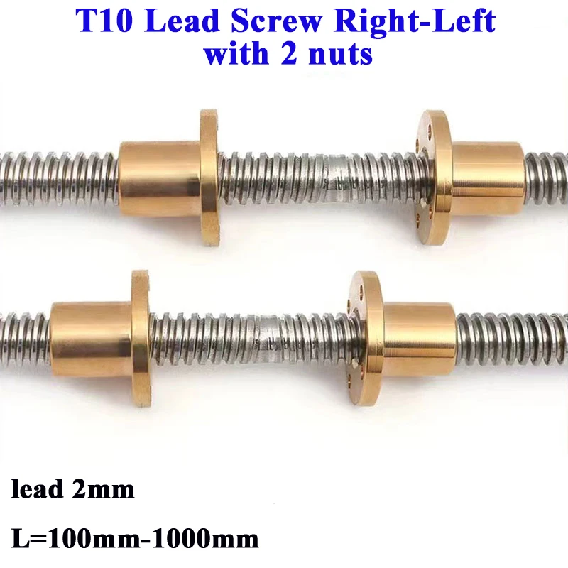 Tornillo de avance T10, rosca derecha-izquierda, 2mm, acero inoxidable ...