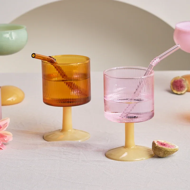 Handmade-Glass-Cup-Champagne-Glasses-Wine-Coffee-Mugs-Burgundy-Heat ...