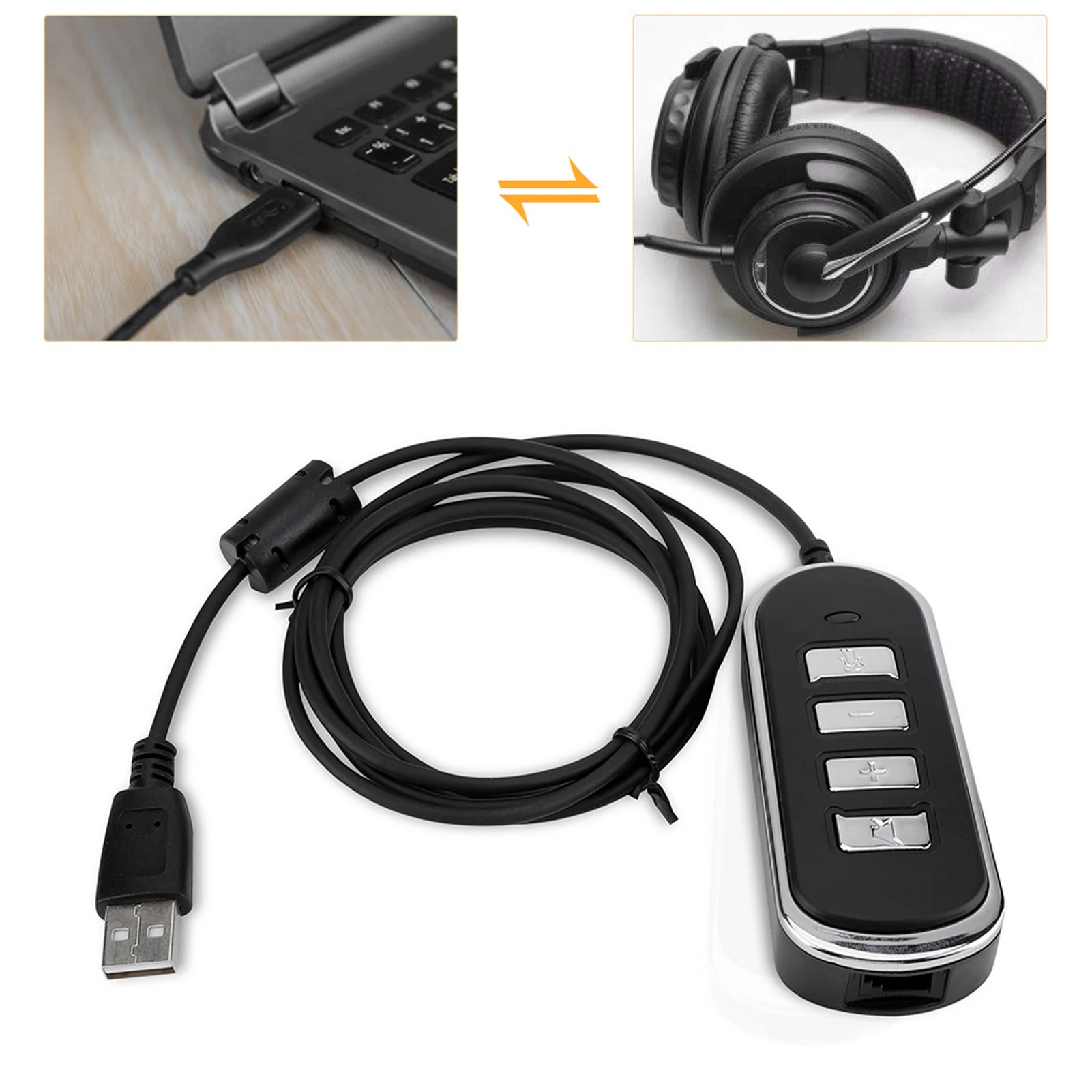 RJ9 Jack to USB Cable Ear phone connection RJ9 To USB Audio Headphone ...