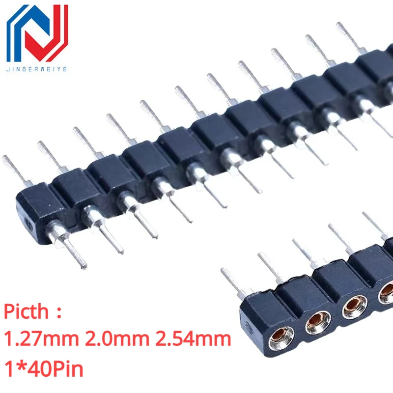 1x40P-1-27mm-2-0mm-2-54mm-Round-Hole-Male-Tin-Gold-Female-Pin-Header ...