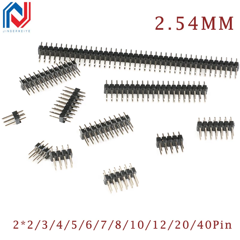 10pcs 2.54mm Double Row Male PCB Board Pin Header Connector Strip Pin ...