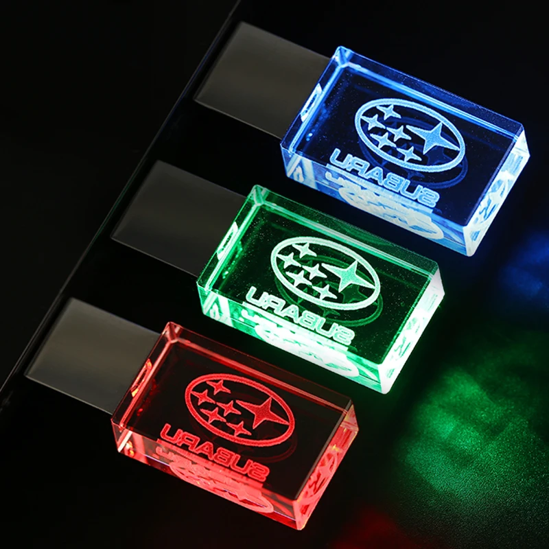 New Car Gift Fashion Crystal USB Flash Drive 128GB with LED Light ...