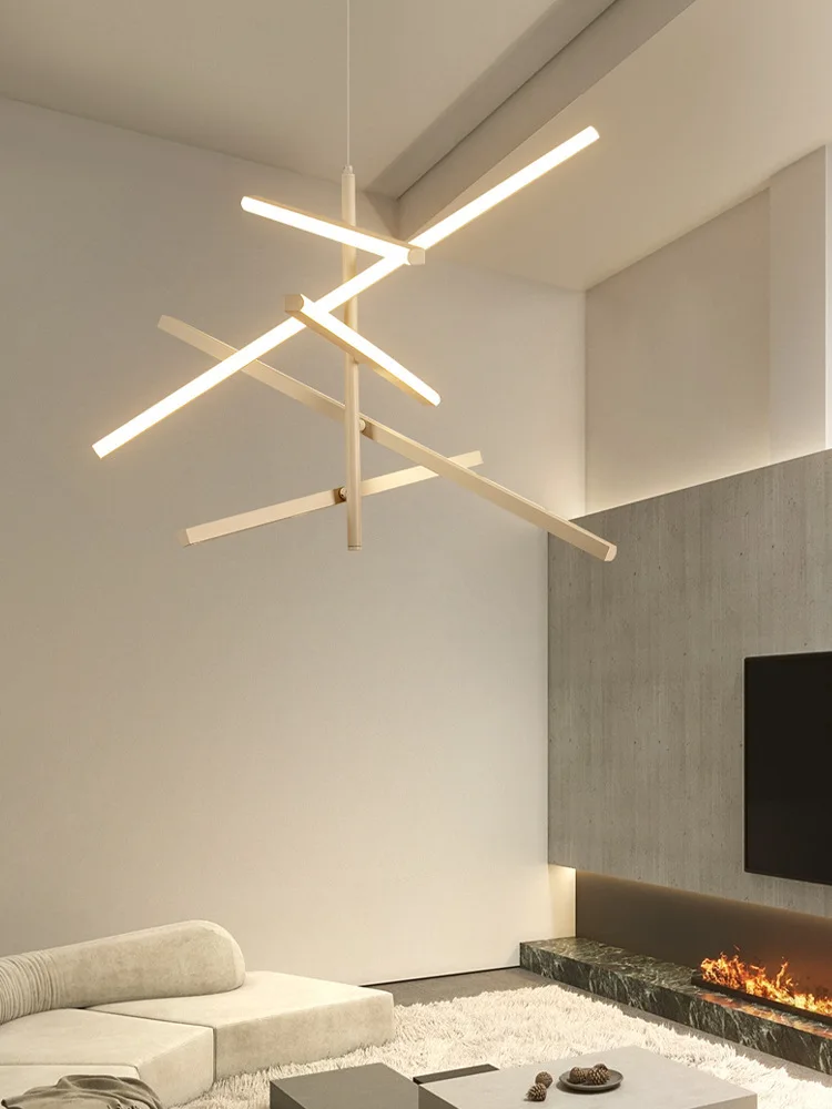 Cross-LED-Chandelier-Modern-Minimalist-Living-Room-Chandeliers-Bedroom ...
