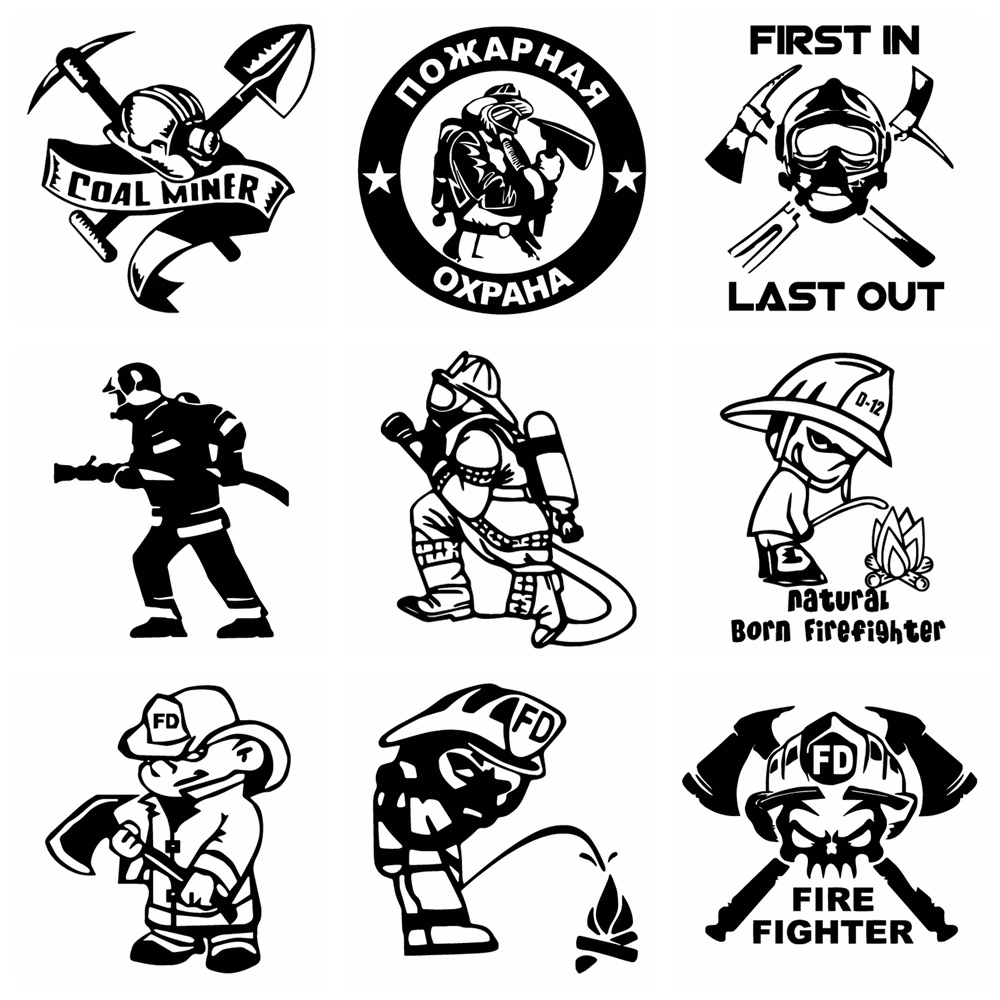 Cool-Fire-man-Logo-Car-Sticker-For-Auto-Decal-Window-Removable-Fireman ...