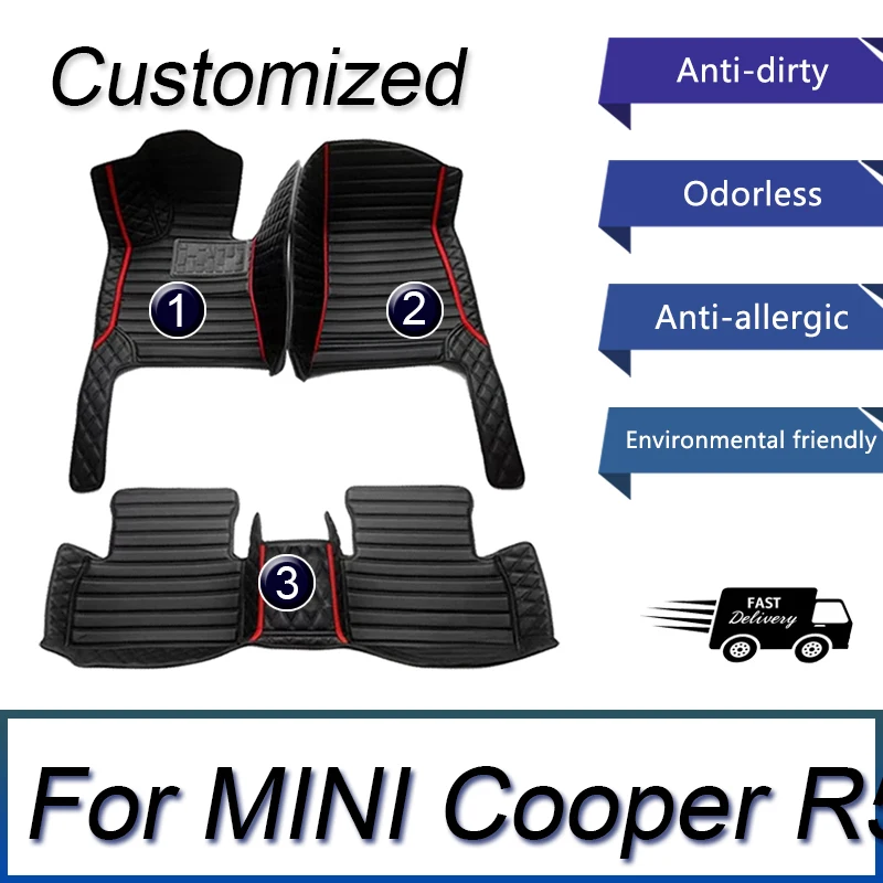 Custom-Car-Floor-Mats-de-couro-para-Mini-Cooper-cobertura-total-Auto ...