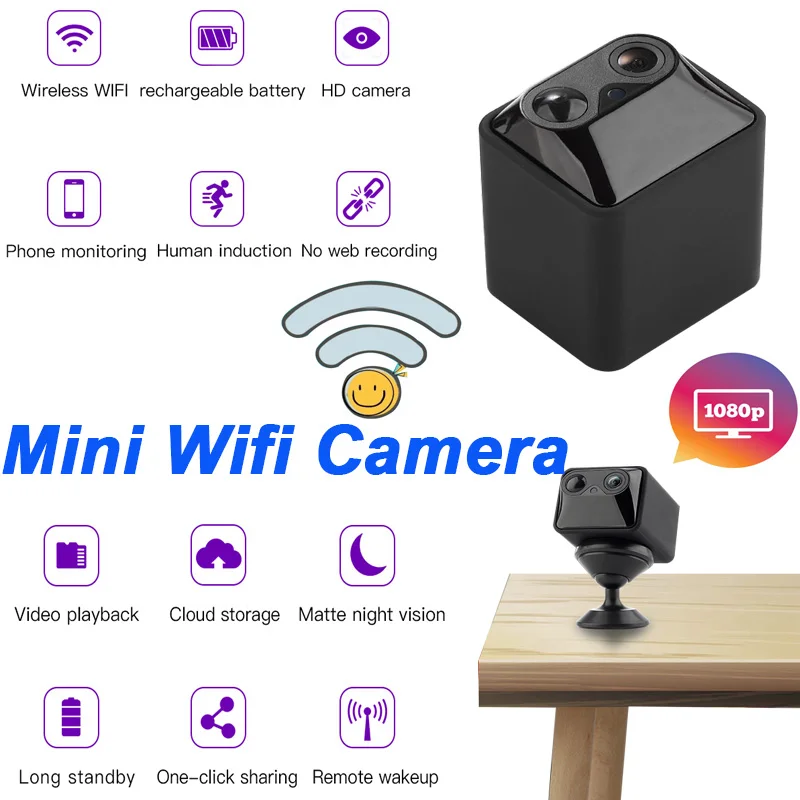 Mini Wireless WiFi ip cam HD 1080P Home Security Remote Control Night ...