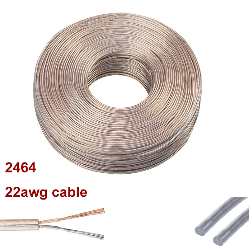 2464-Transparent-2-Core-pin-Electrical-Wire-Cable-22AWG-3A-Clear-Tinned ...