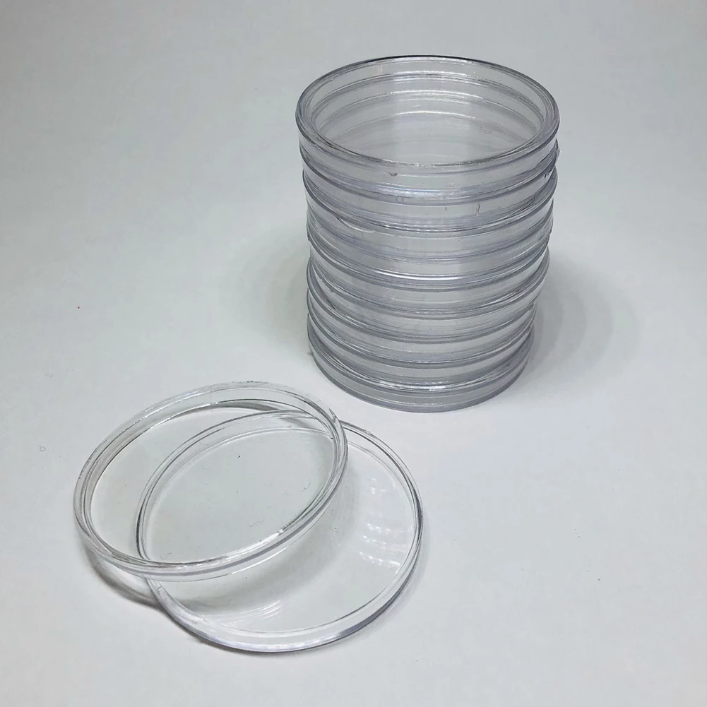 100Pcs-Clear-Coin-Capsules-Storage-Display-Case-Inner-Diameter-40mm ...