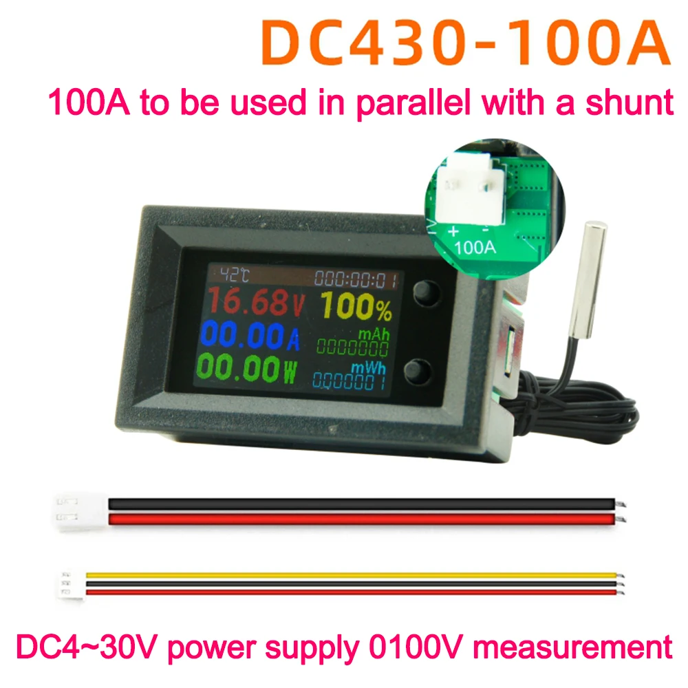 8-in1-Multifunction-Tester-DC4-30V-10A-50A-100A-Digital-Voltmeter ...