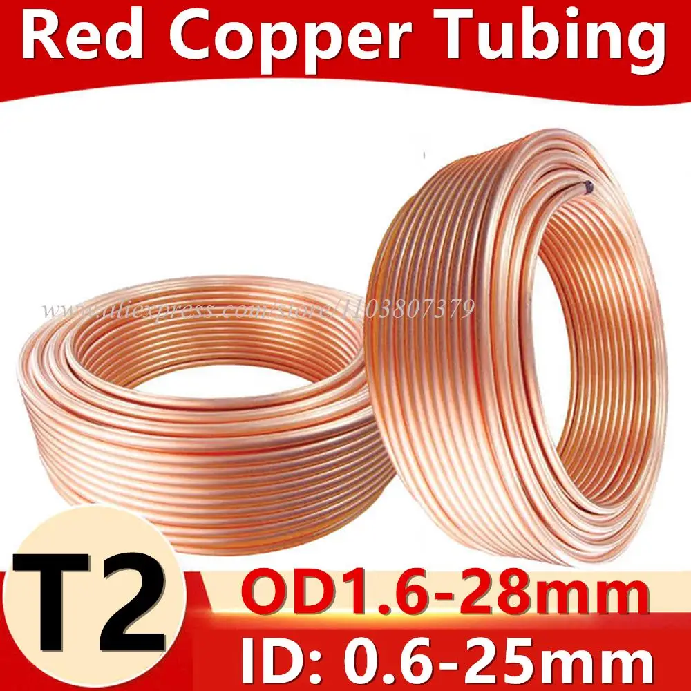 T2 Red Copper Tubing Airs Conditioning Refrigeration Capillary Wire ...