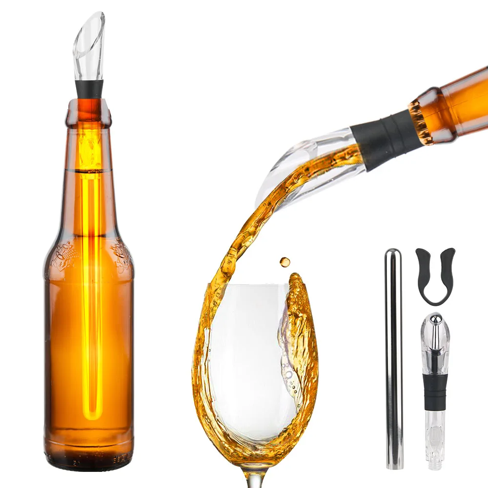 4 in 1 Stainless Steel Frozen Stick Beer Chiller Stick Wine Cooling ...