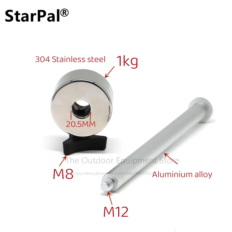 StarPal-1kg-Stainless-Steel-Heavy-Hammer-Inner-Hole-20-5MM-WIth-M12 ...