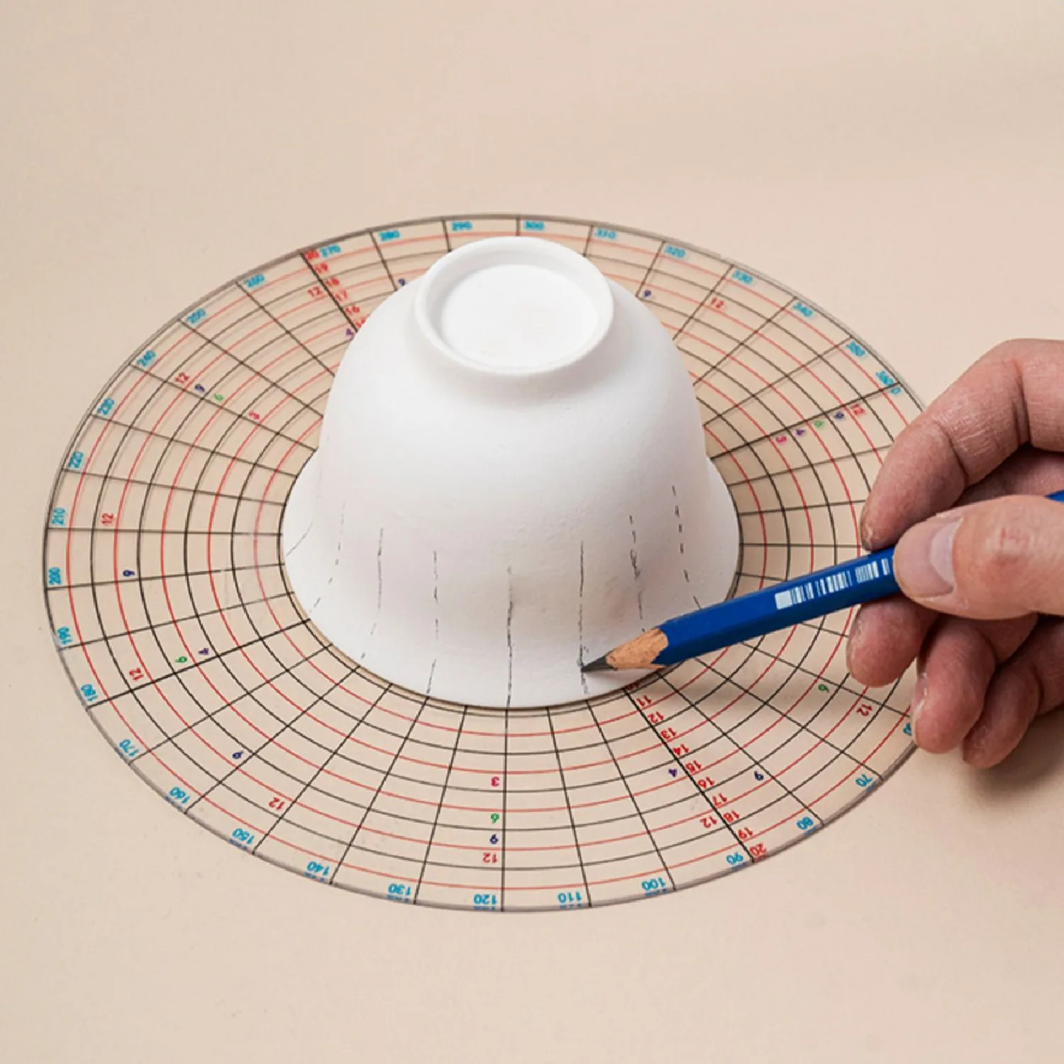 Pottery-Splitter-Tool-Round-Trimmed-Equal-Dividing-Drawing-Measuring ...