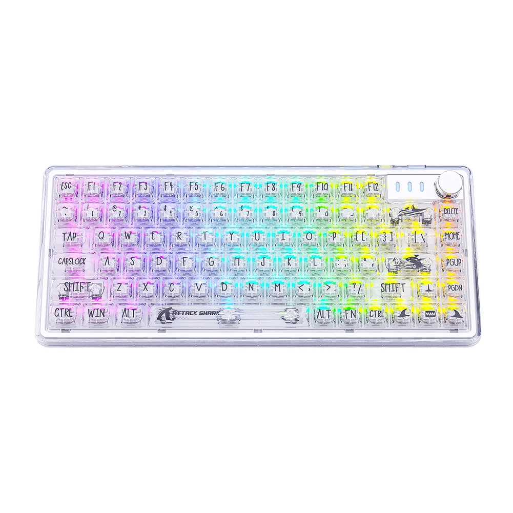 K75 Wired Keyboard Transparent 82 Keys E sports Keyboard RGB Hot Swap ...