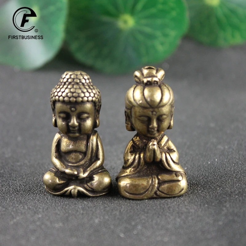 Mini-Solide-Messing-Guan-Yin-Buddha-Kleine-Ornamente-Vintage-Kupfer ...