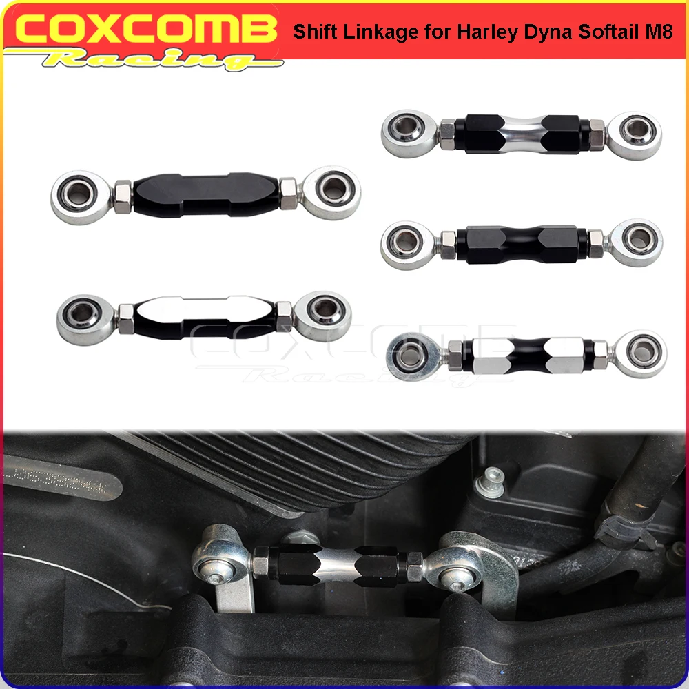 CNC-Aluminum-Mid-Control-Adjustable-Shift-Linkage-For-Harley-Softail ...