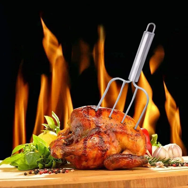 Turkey-Fork-Stainless-Steel-Four-Needle-Lamb-Leg-Skewer-Barbecue-Fork ...