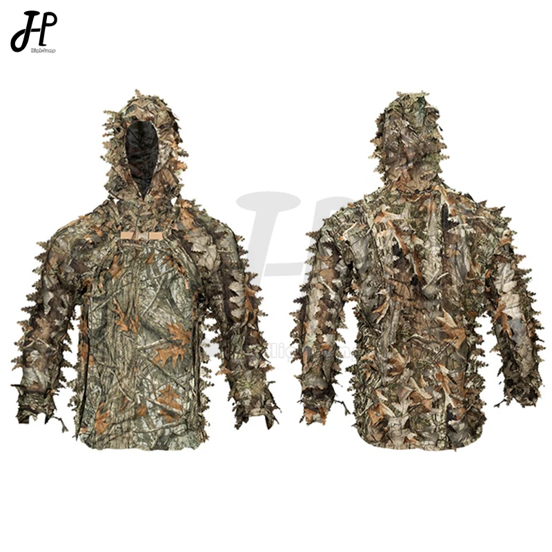 Breathable-Camo-Hunting-Clothes-3D-Bionic-leaf-Ghillie-Suit-Camouflage ...