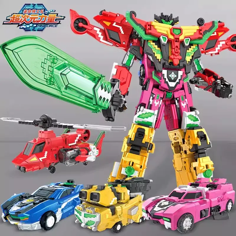 4-in-1-MiniForce-6-Transform-Combined-Robot-Figures-Toys-Mini-Force-X ...