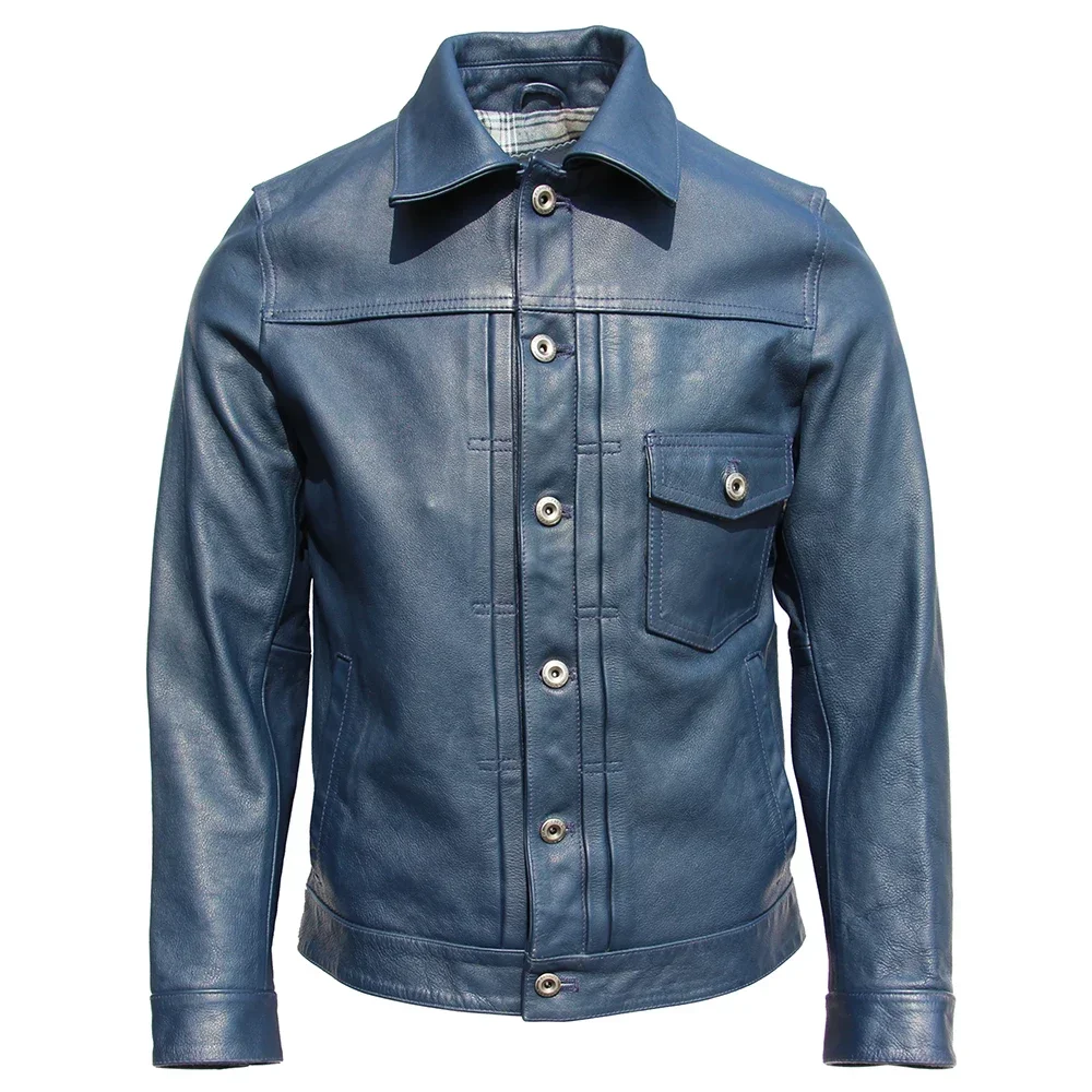 Fashion-506-Thick-Natural-Cowhide-Genuine-Leather-Jacket-Men-Washed ...