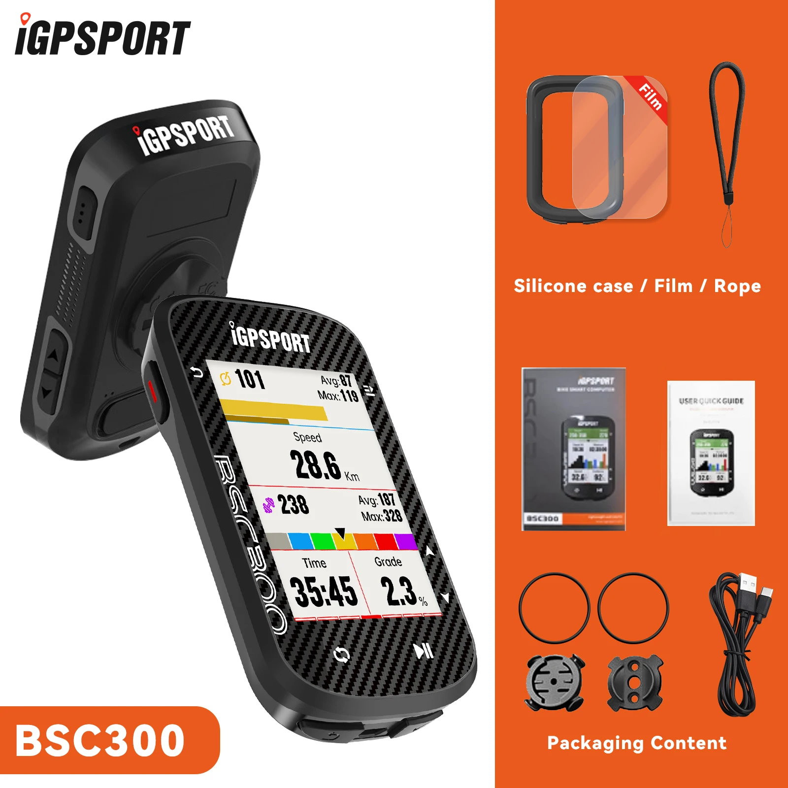 iGPSPORT-BSC300-Bike-GPS-Computer-Cycling-Wireless-Speedmeter-Color ...