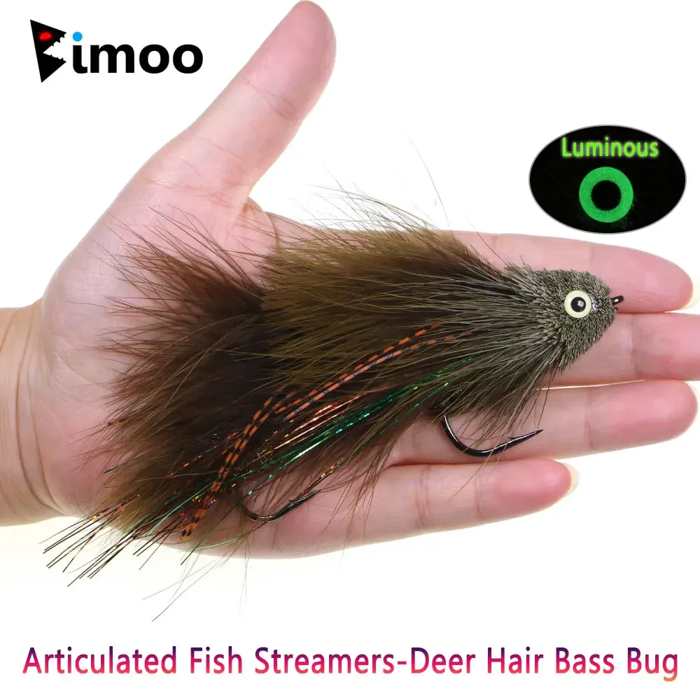 Bimoo-Articulated-Fish-Streamers-Deer-Hair-Bass-Bug-Fish-Spine-Streamer ...