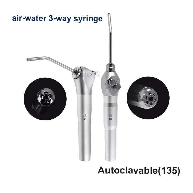 Dental-3-Way-Syringe-Air-Water-Spray-2-Nozzles-Tips-Triple-3-Way ...