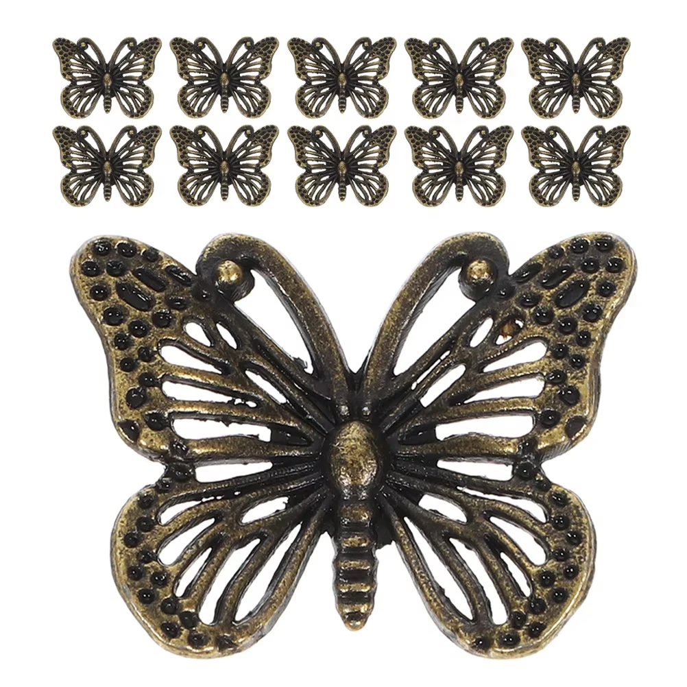 10pcs Handle Butterfly Pulls Drawer Cabinet Knob Vintage Animal Cabinet ...