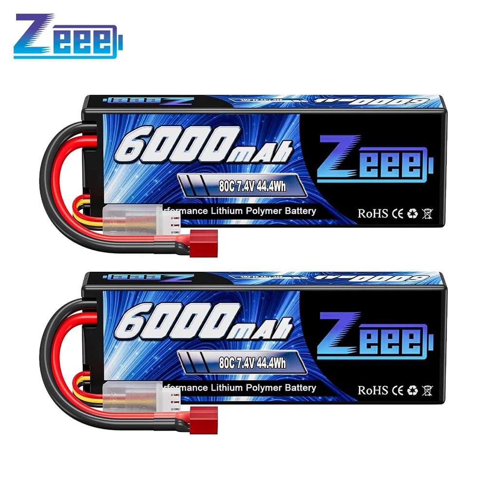 1-2units-Zeee-Lipo-Battery-6000mAh-2S-80C-7-4V-with-Deans-Plug-Hardcase ...