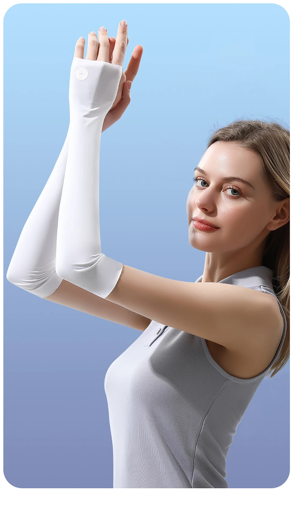 Compression bras,Manchettes de protection solaire pour femmes,1 paire ...