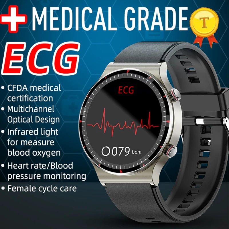2023 ECG Smart Watch men 24H Heart Rate Blood Oxygen Sleep Monitor ...