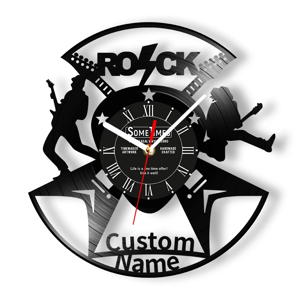 Personalized Rock Star Name Vinyl Record Wall Clock For Music Studio ...