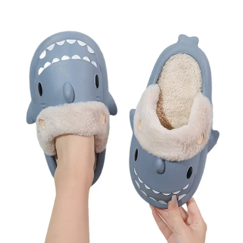 Winter-Women-Shark-Slippers-Couple-Removable-Liner-Indoor-Warm-Cute ...