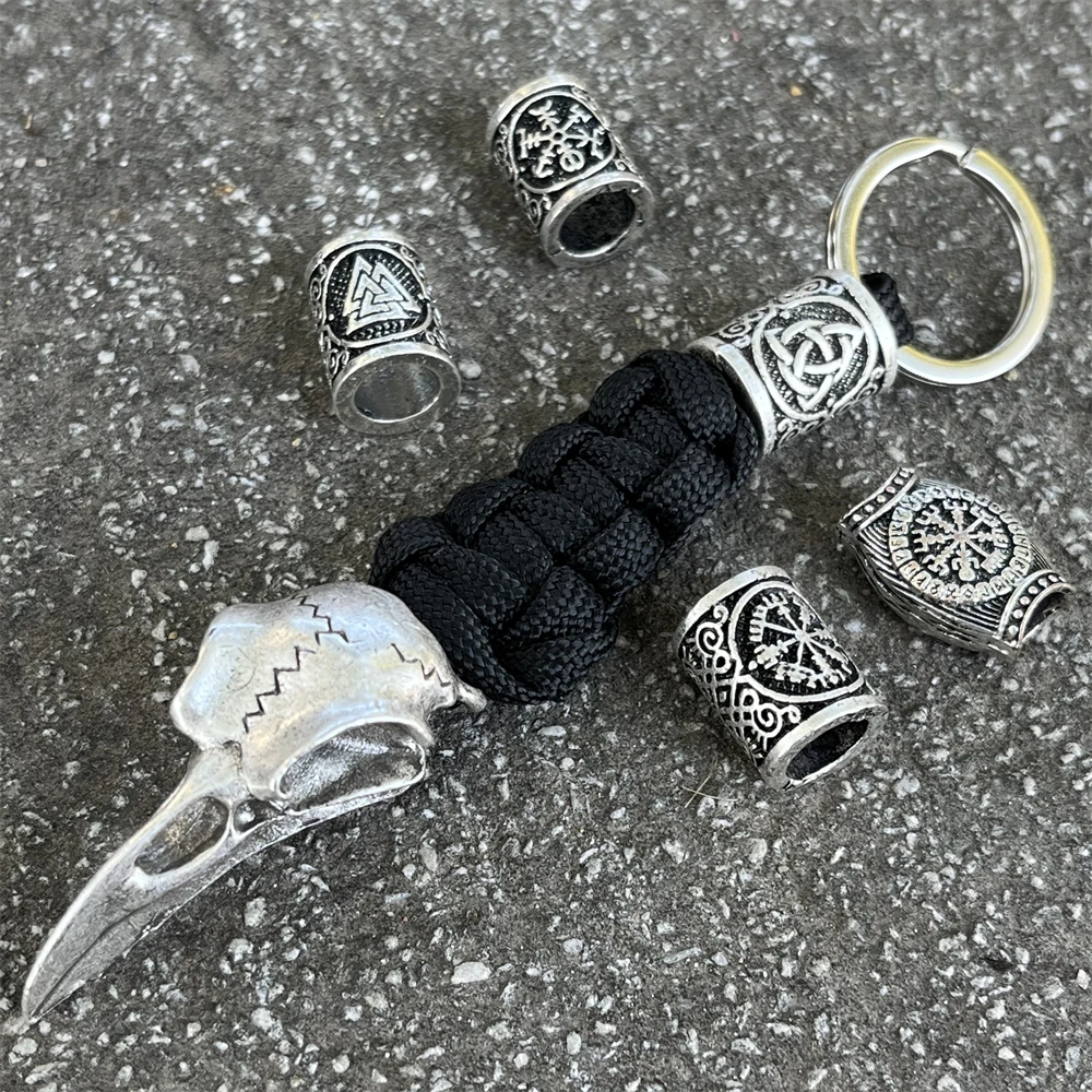 Odin-Raven-Skull-Viking-Keychain-Paracord-Norse-Crow-Skeleton-Keyring ...