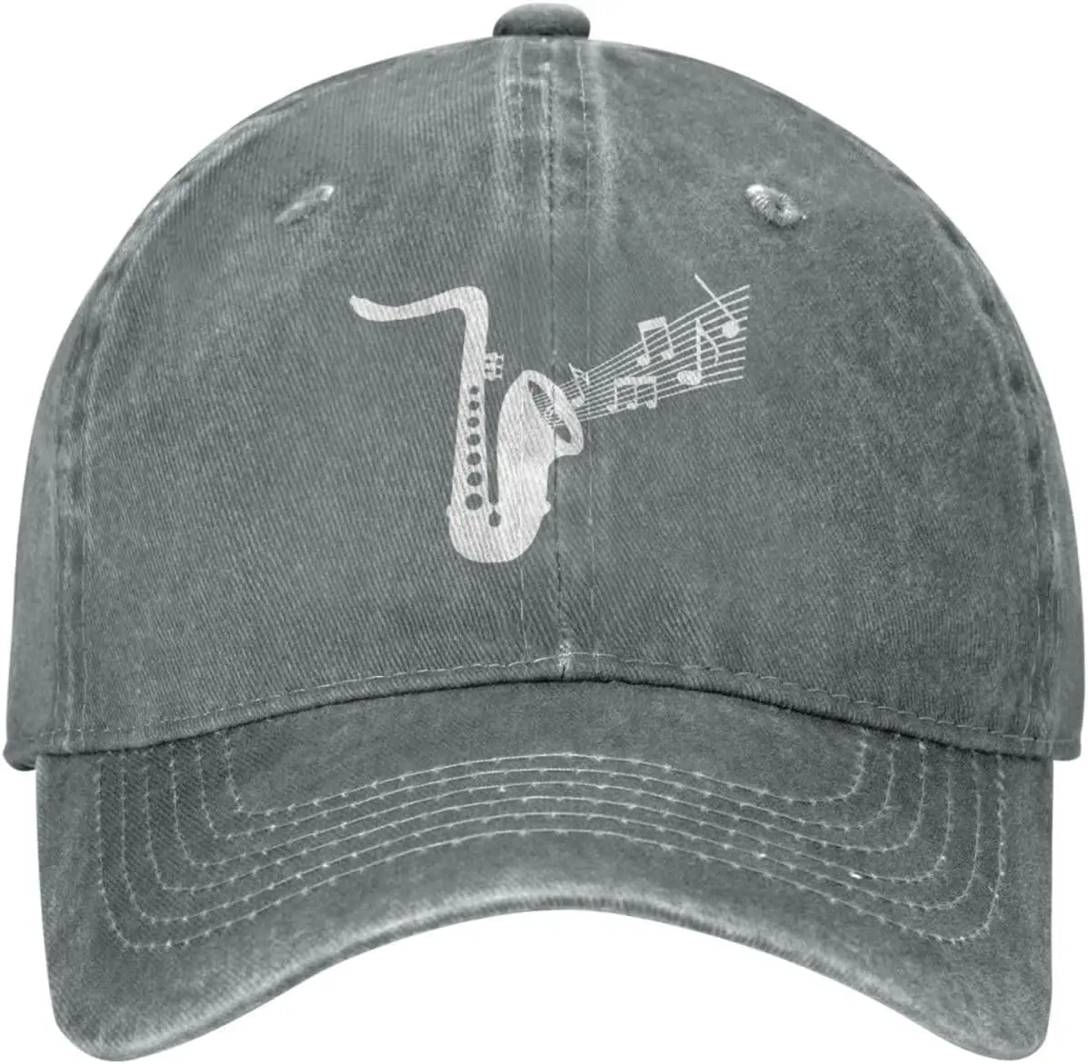 Jazz-Saxophone-Music-Hat-Classical-Black-Baseball-Cap-Adjustable-Washed ...