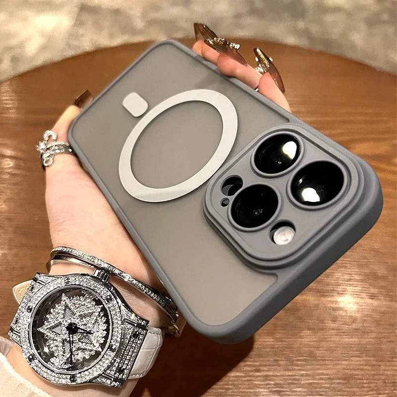 Luxury-Wireless-Charge-Magsafe-Matte-Phone-Case-For-iPhone-11-12-13-14 ...