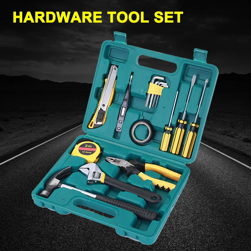 16pcs Car Maintenance Tools Adjustable Wrench Screwdriver Claw Hammer ...