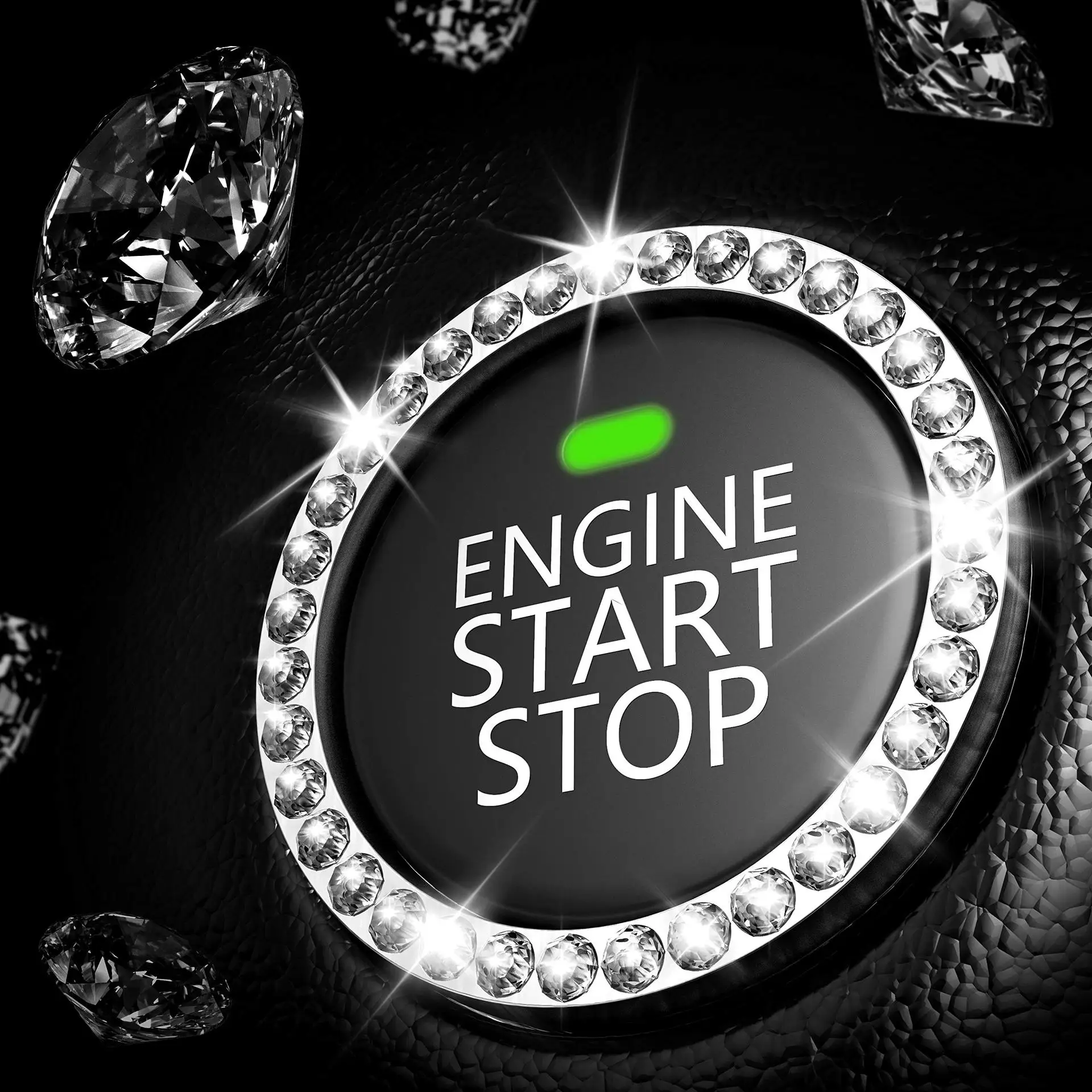 Crystal-Diamond-Car-Stickers-Engine-Start-Stop-Rings-for-Renault-Megane ...