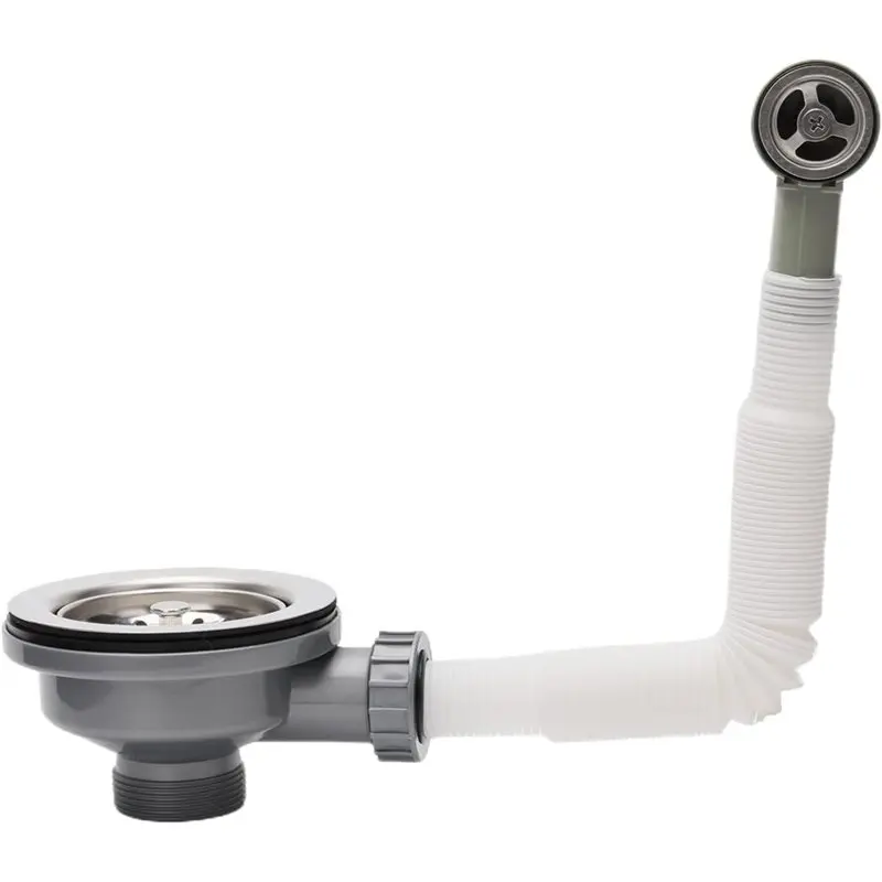 ABKY-Stainless Steel Kitchen Sink Overflow Kit With Drain Pipe& Round ...