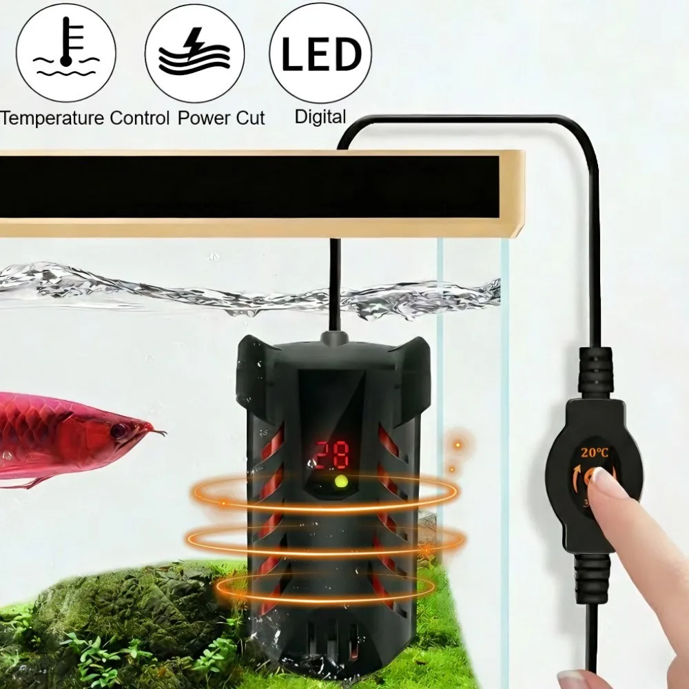 25-200w Aquarium Heater Submersible Fish Tank Heating Rod Digital ...
