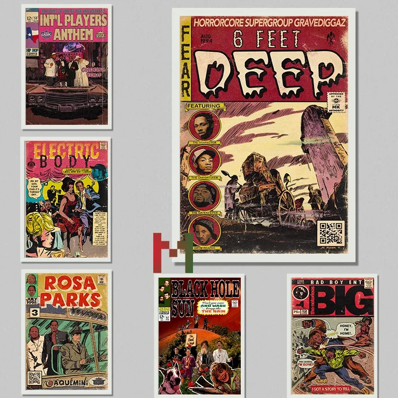 Vintage-Rap-Singer-Comic-Poster-Kanye-Mac-Miller-Weeknd-Impress-es-de ...
