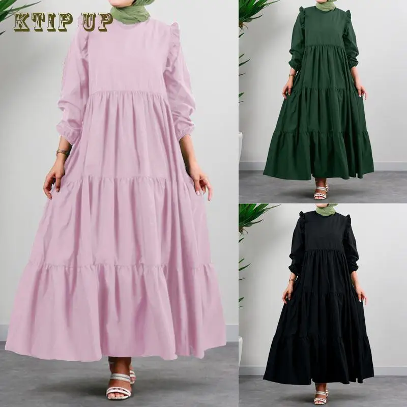 African-Jilbab-Muslim-Fashion-Retro-Round-Neck-Long-Sleeve-Women-s ...