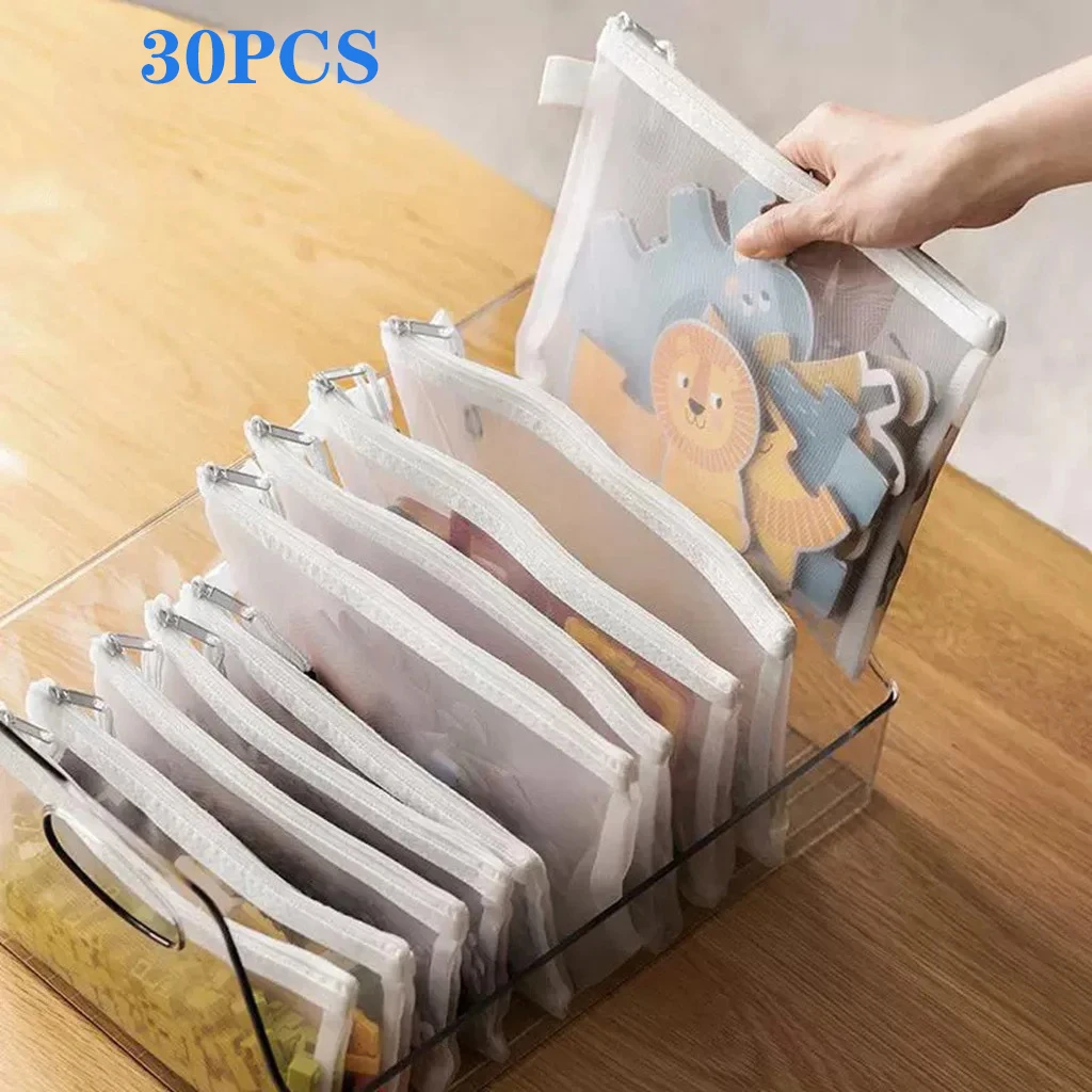 1-30PCS-Mesh-Zipper-Pouch-Document-Bag-Waterproof-Zip-File-Folders ...