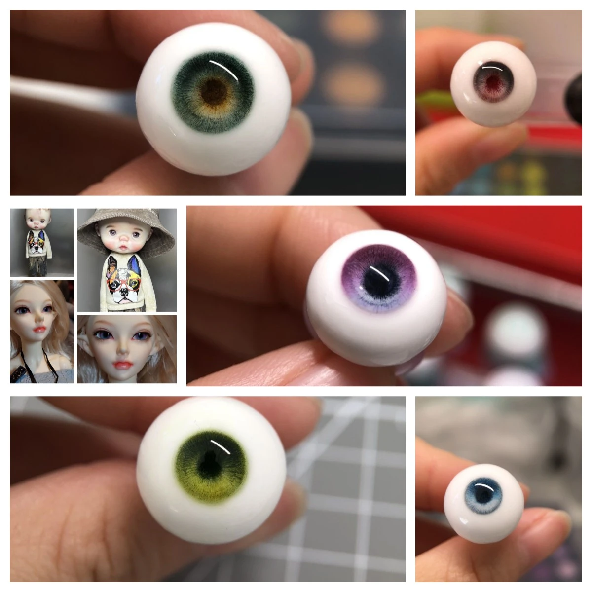 New Doll Eyes 8/10/12/14/16/18mm Bjd Plaster Eyeball Movable Eye Diy ...