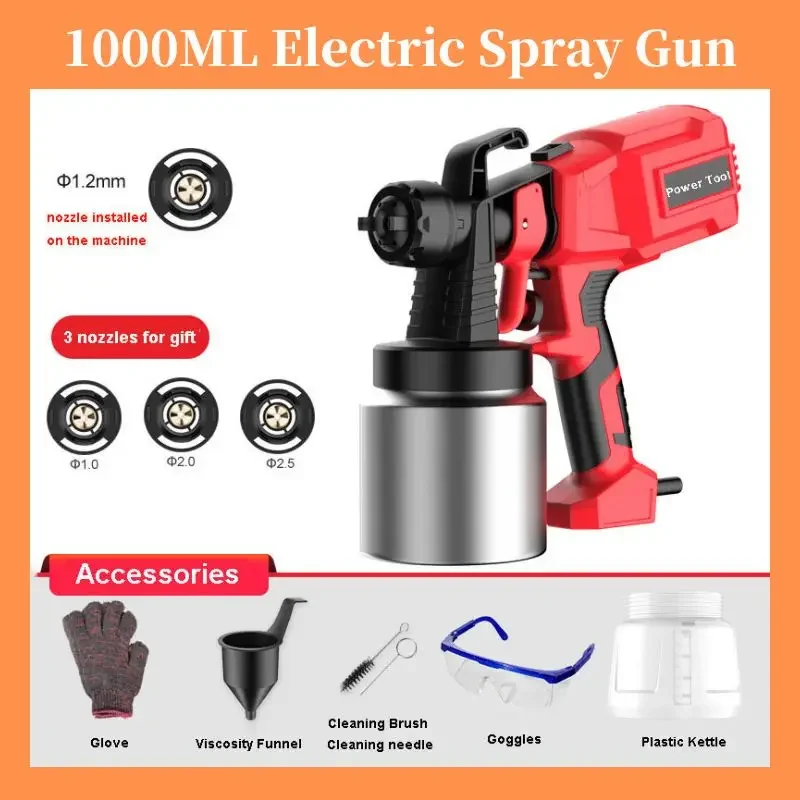 1000ML-Electric-Spray-Gun-550W-High-Pressure-Electric-Paint-Sprayer ...