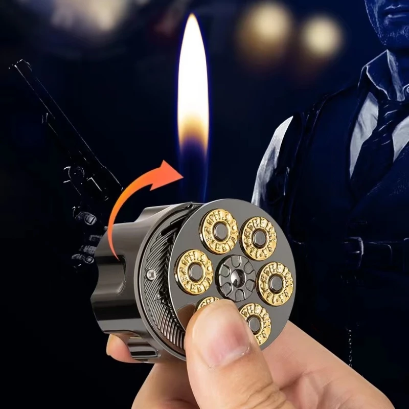 Creative-Left-Wheel-Bullet-Clip-Shape-Butane-Gas-Lighter-Electroplated ...