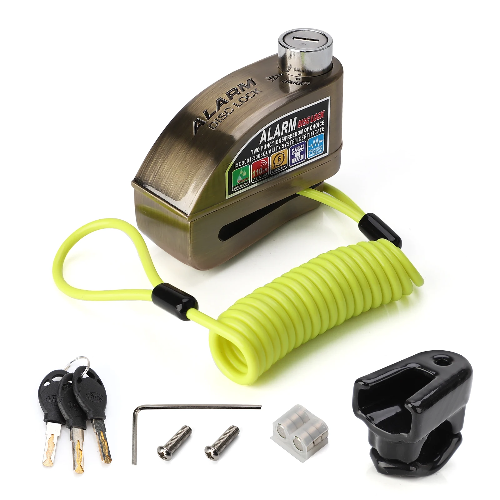 110-DB-Gold-Waterproof-Anti-Theft-Lock-Motorcycle-Wheel-Lock-Cruiser ...