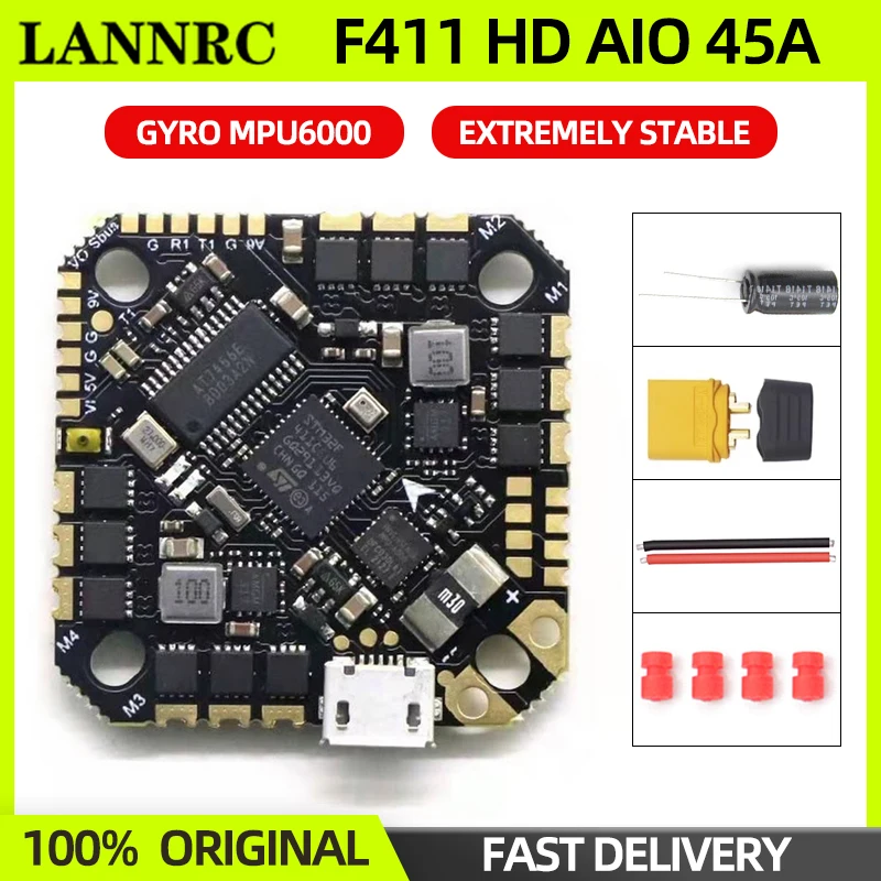 NEW-LANNRC-F411-HD-AIO-45A-Flight-Control-FC-ESC-MPU6000-2-6S-Lipo ...