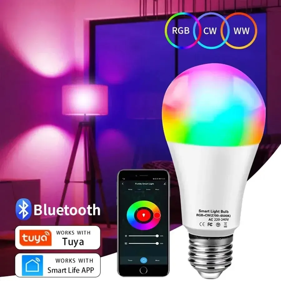 Tuya-Smart-LED-Bulb-E27-APP-Control-Dimmable-Light-Bluetooth-RGB-Lamp ...