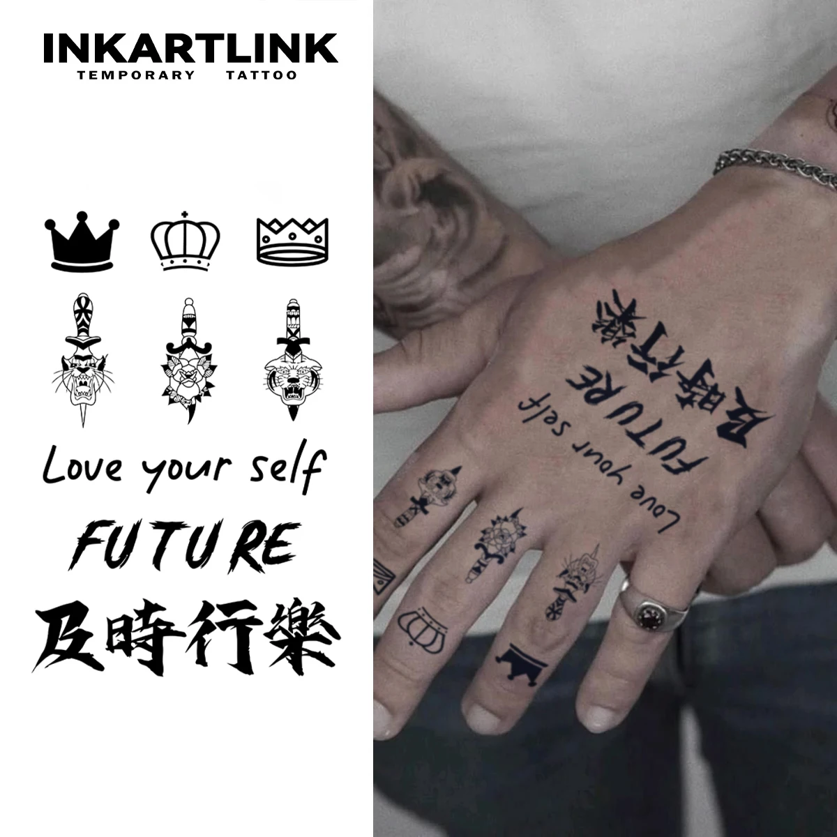 Trendy finger temporary tattoo sticker, waterproof magic tattoo, lasts ...
